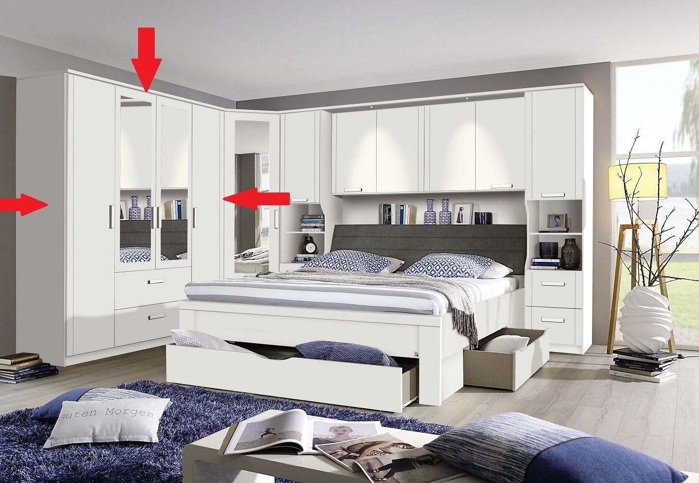 Erstaunlich Kleiderschrank Ber Bett Bild