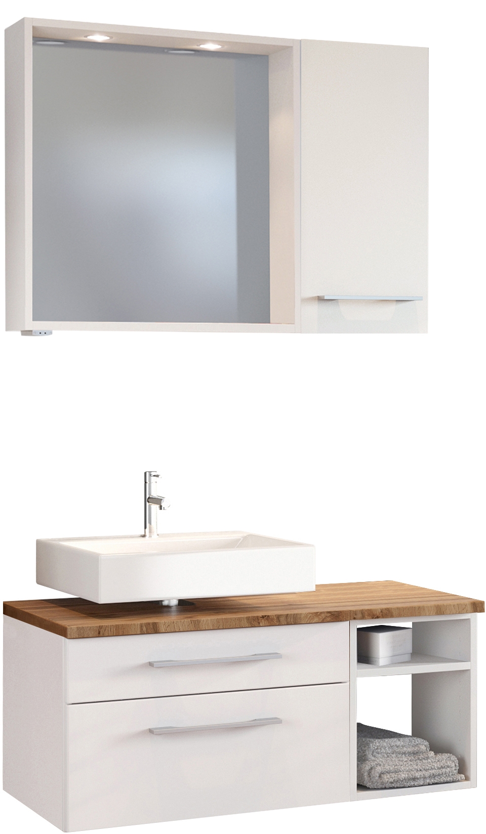 Bad-Set 3-teilig DAVOS | Weiß-Wotan Eiche | 477974-0